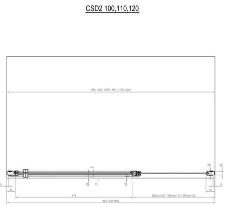 Ravak Chrome Sprchové dveře 120 Transparent bílá 0QVGC100Z1 CSD2-120