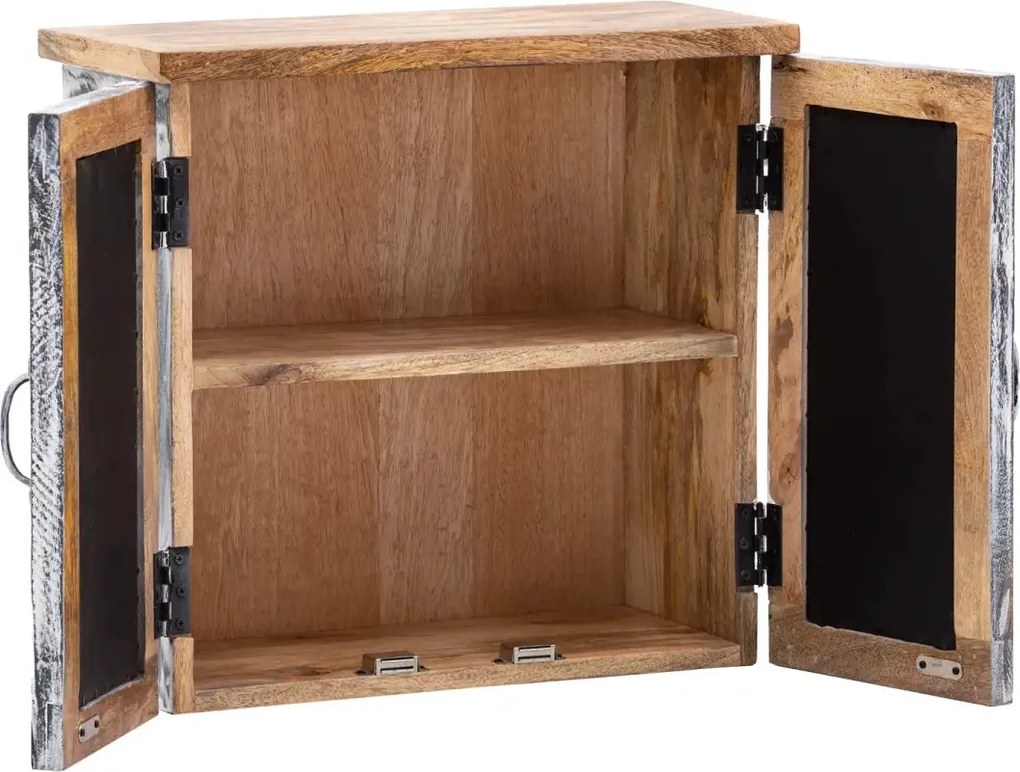 furniture-nabytek.cz - Masivní zrcadlová skříňka Santoro z dřeva Mango, šedá