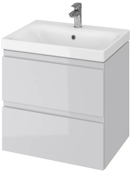 Cersanit Moduo, závěsná umyvadlová skříňka 60cm, šedá lesklá, S929-009