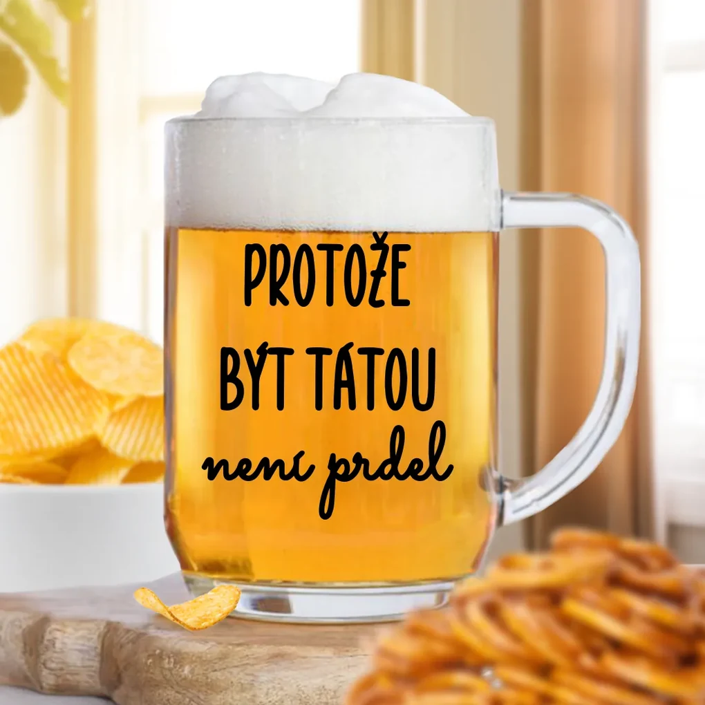 Čirá sklenice na pivo 500ml - Protože být tátou není prdel | BIANO