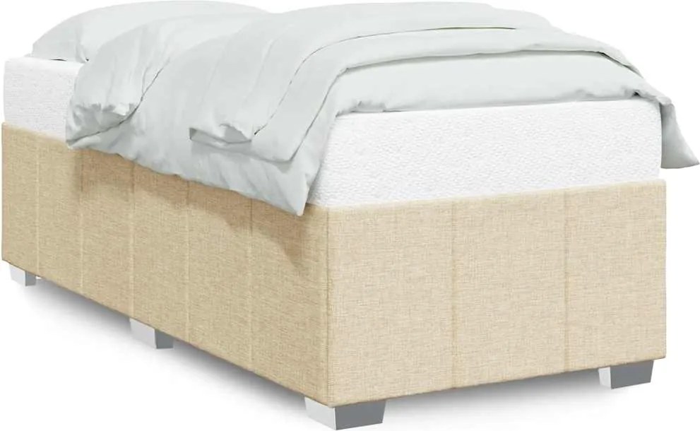 Rám postele bez matrace krémová 100 x 200 cm textil 3284816