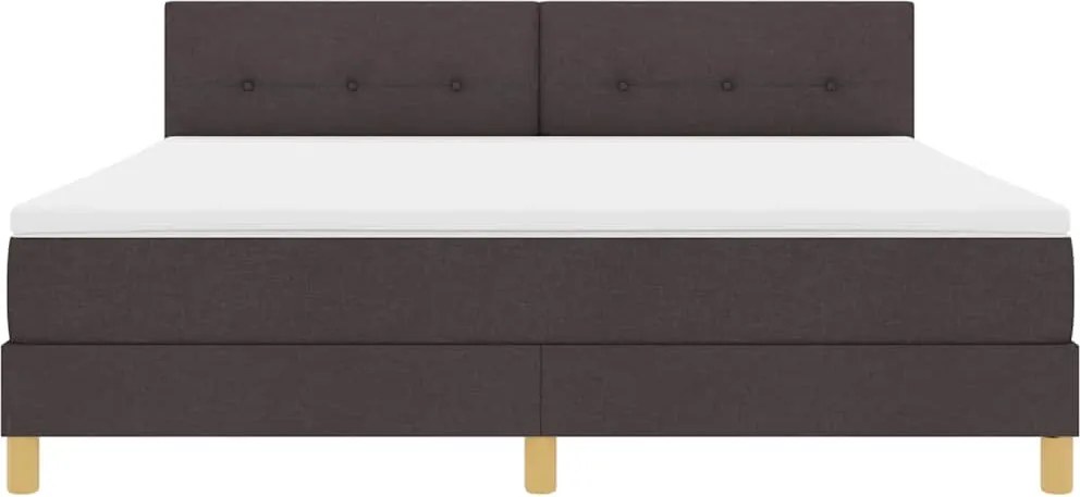 Postel s boxspringem s čelo Tmavě hnědá 180 x 200 cm textil 3338940