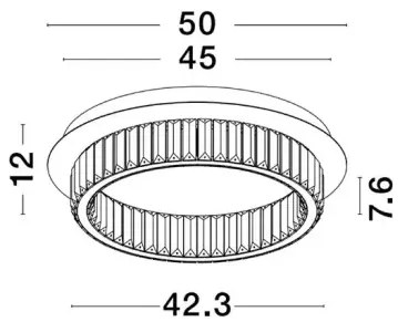 Stropní svítidlo LED se stmíváním Aurelia 50 Chrome