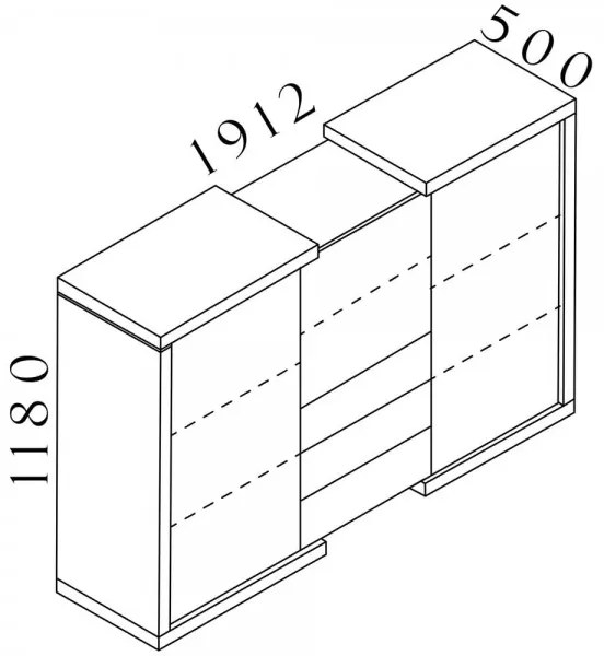 Střední skříň Lineart 191,2 x 50 x 118 cm