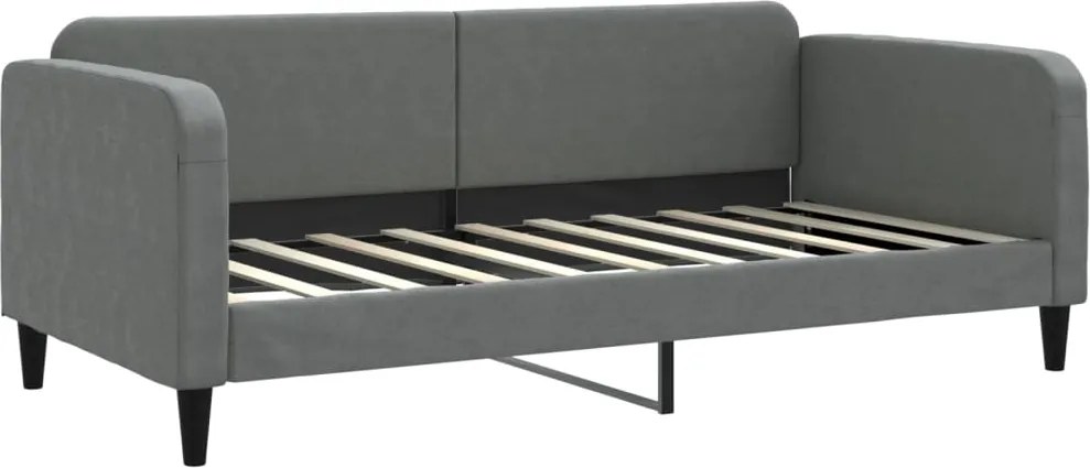 Válenda s přistýlkou a zásuvkami tmavě šedá 90 x 190 cm textil 3196881