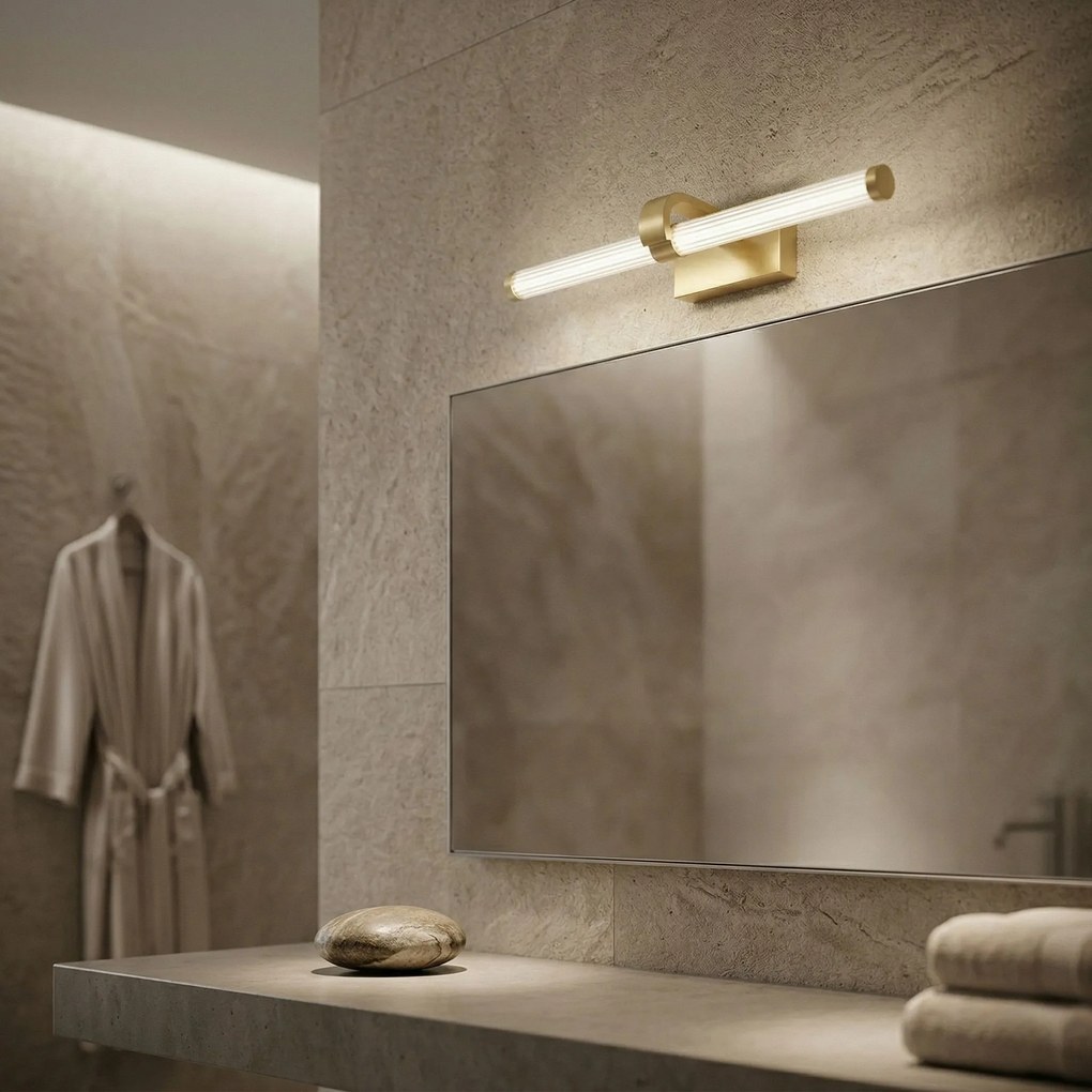 Toolight Toolight, LED nástěnné svítidlo 40cm, 9W, 4000K, 1000lm, APP1885-1W, zlatá matná, OSW-66040
