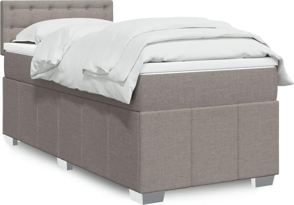 Box spring postel s matrací taupe 100 x 200 cm textil 3289297