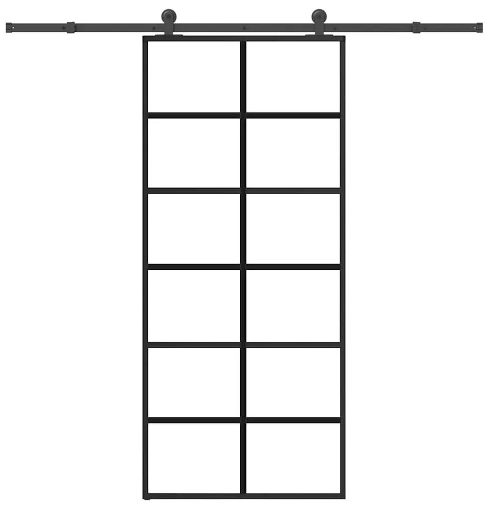Posuvné dveře s kováním 90x205 cm ESG sklo a hliník