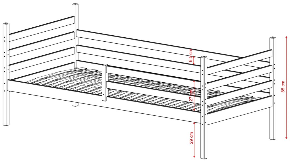 Legno Dětská postel Melani kašmír Rozměr (cm): 80x160
