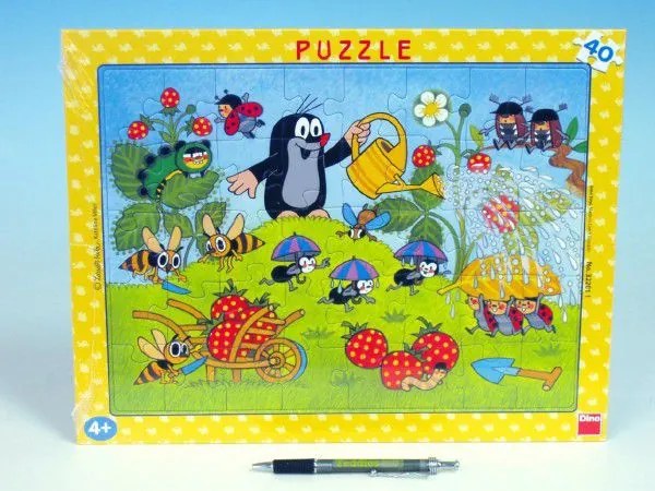 Krtek v jahodách Puzzle deskové 37x29cm dílků