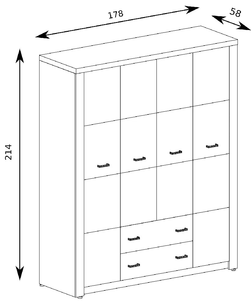 INDIANAPOLIS k | šatní skříň I-18 | kraft bílý