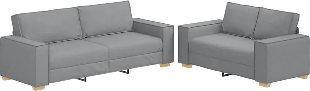 2dílná sedací souprava s poduškami světle šedá textil 3324691