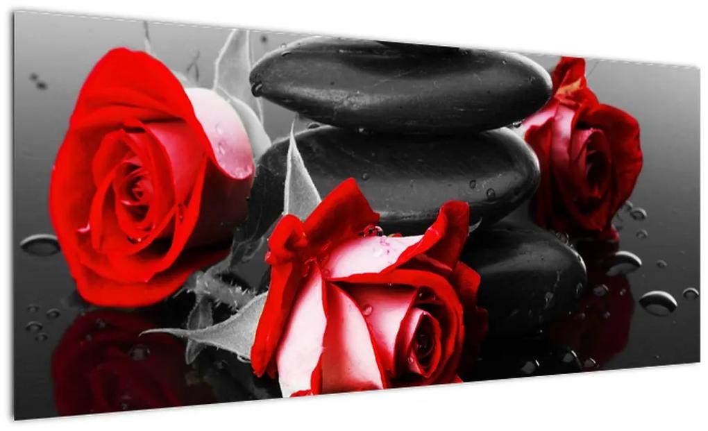 Obraz růží (100x40cm)