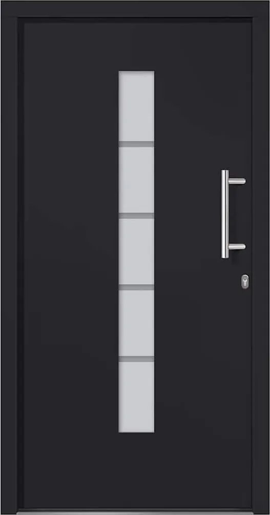 Vchodové dveře hliník a PVC antracitové 100 x 200 cm 3056812