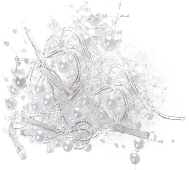 LED perličky Girlanda bílé - 1,3m, 20LED, 3xAA, teplá bílá