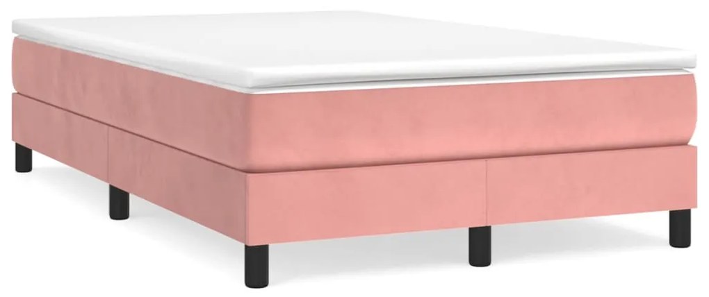 Box spring postel s matrací růžová 120x190 cm samet 3269682
