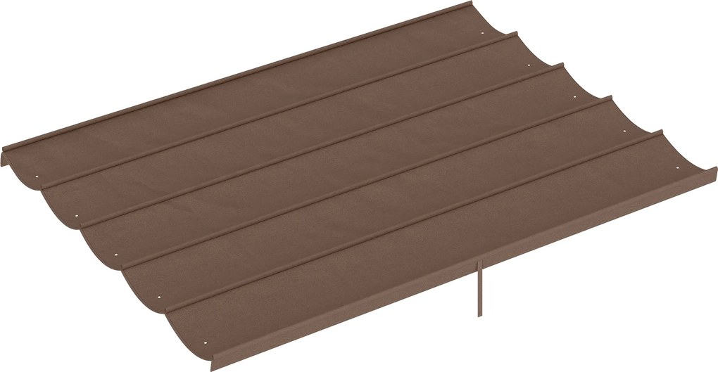 Náhradní střecha pro pergolu 4 x 3 m, zatahovací, s otvory pro odvod dešťové vody, odolná proti povětrnostním vlivům, polyester, 350 x 260 cm Káva