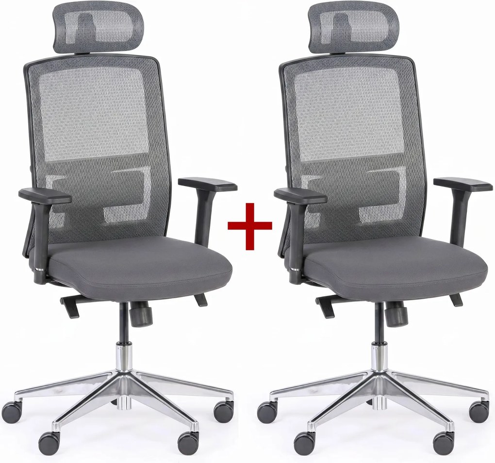 Kancelářská židle NED MF 1+1 ZDARMA, šedá