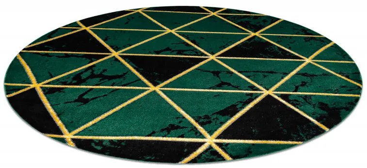 Dywany Łuszczów, Kusový koberec Emerald 1020 green and gold kruh, 120x120 (průměr) kruh, zelená, ložnice