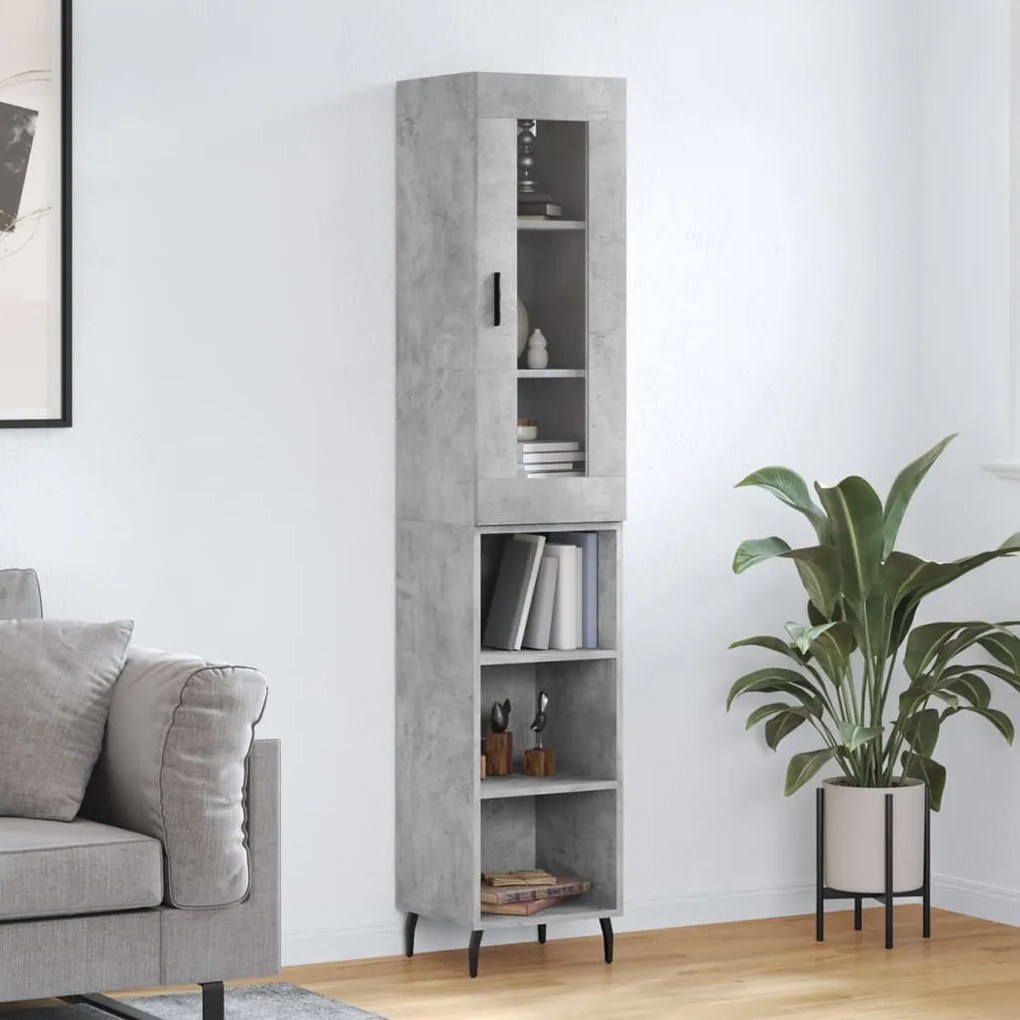 Skříň highboard betonově šedá 34,5x34x180 cm kompozitní dřevo 3199381