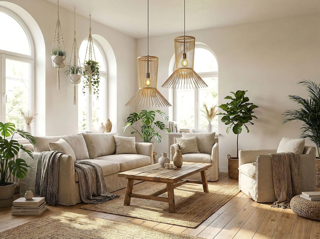 Toolight Toolight, stropní svítidlo 1xE27 APP1457-1CP, přírodní hnědá-černá, OSW-00931