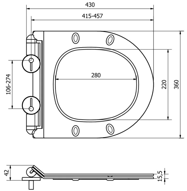 Mexen deska pomalu padající slim, duroplast, Bílá - 39010100