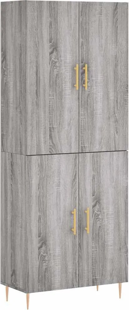 Skříň highboard šedá sonoma 69,5 x 34 x 180 cm kompozitní dřevo 3195673