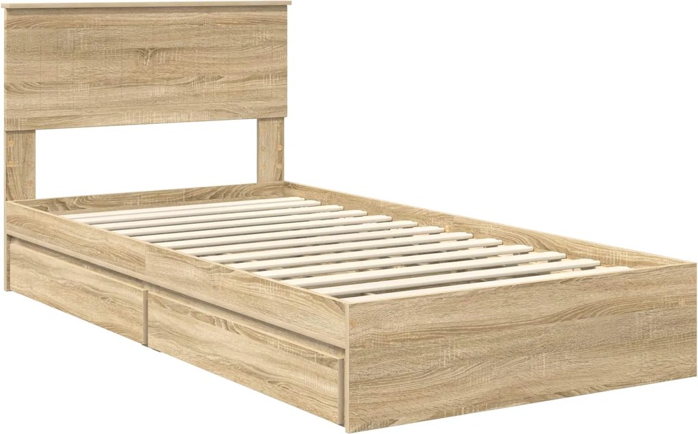 Postel s úložným prostorem se zásuvkou Sonoma dub 100 x 200 cm 3410828