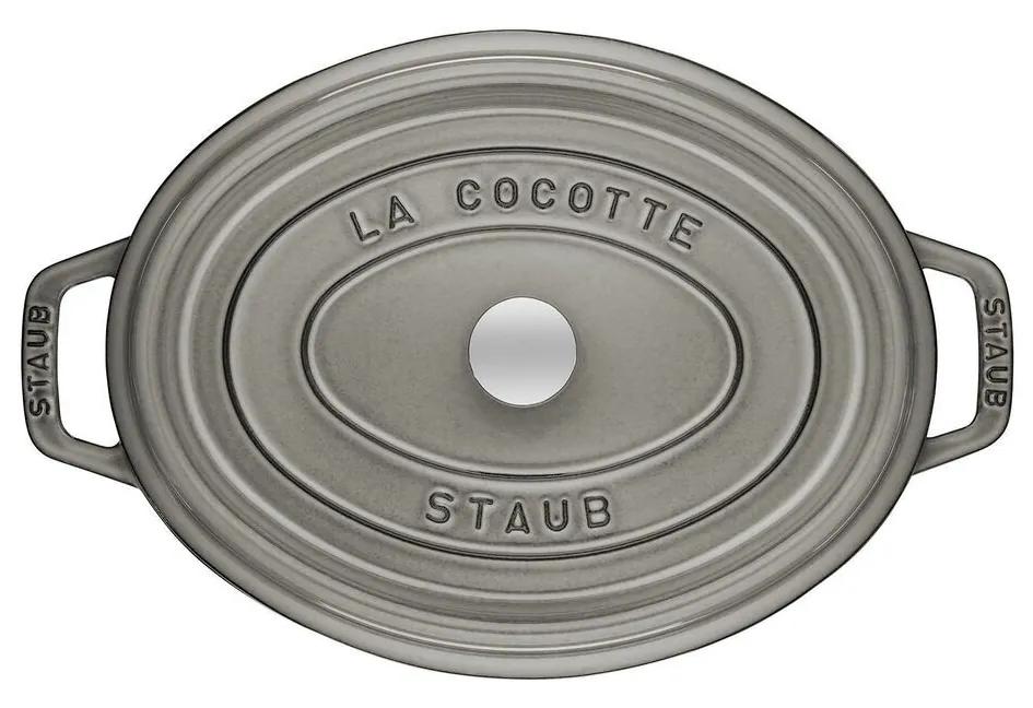 Staub Cocotte hrnec oválný 17 cm/1 l šedý, 1101718