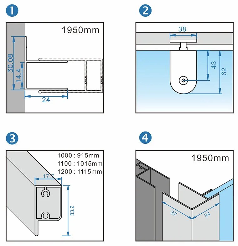 BPS-koupelny Obdélníkový sprchový kout HYD-OK07B 110x90 černá/transparent