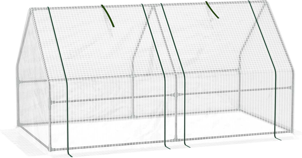 Outsunny Zahradní skleník pro venkovní použití 180x90x90 cm, typ kůlny s 2 okny, ocelová konstrukce, terasový skleník pro pěstování rostlin, květin a…