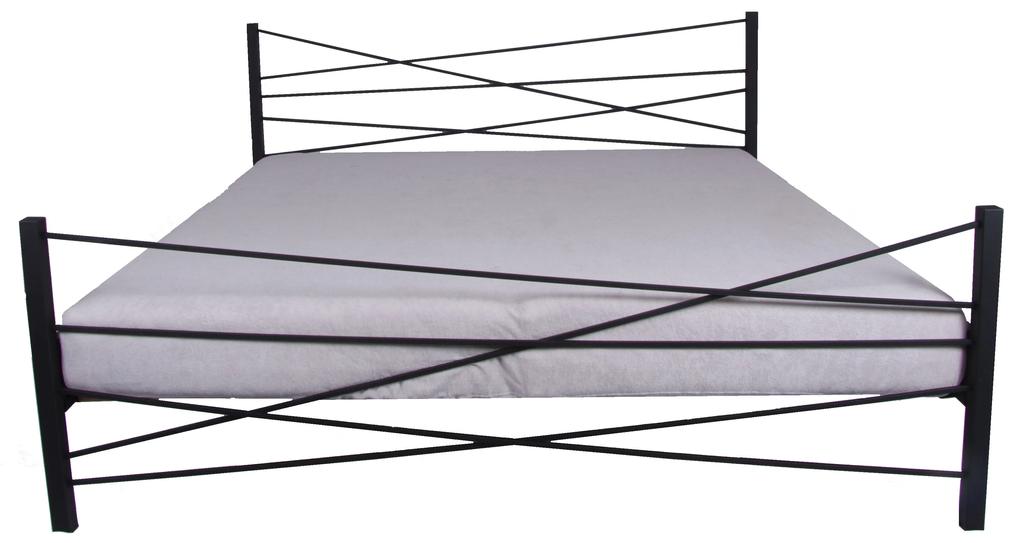 Nábytek ATIKA s.r.o. Kovová postel LINE Povrchová úprava: černá, Rozměr: 140 x 200 cm