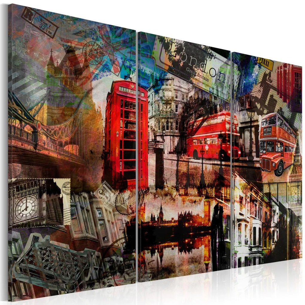 Obraz - London collage - triptych - 120x80