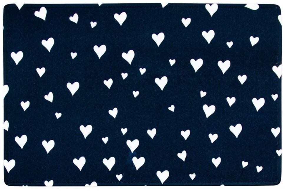 Černá rohožka se srdíčky Small hearts - 75*50*1cm