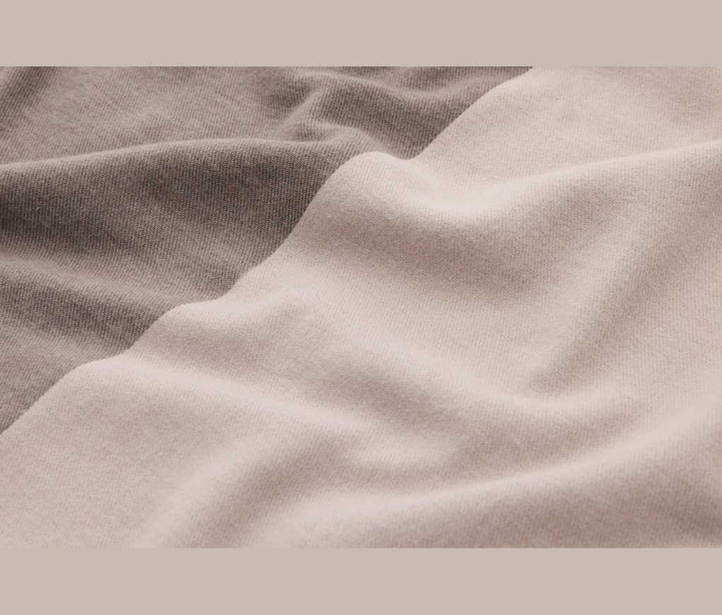 Tchibo - Flanelové povlečení, standardní velikost, světle hnědá/hnědošedá
