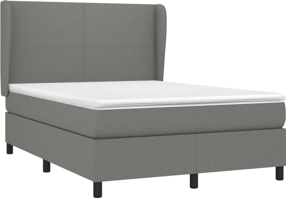 Box spring postel s matrací tmavě šedý 140 x 190 cm textil 3127798