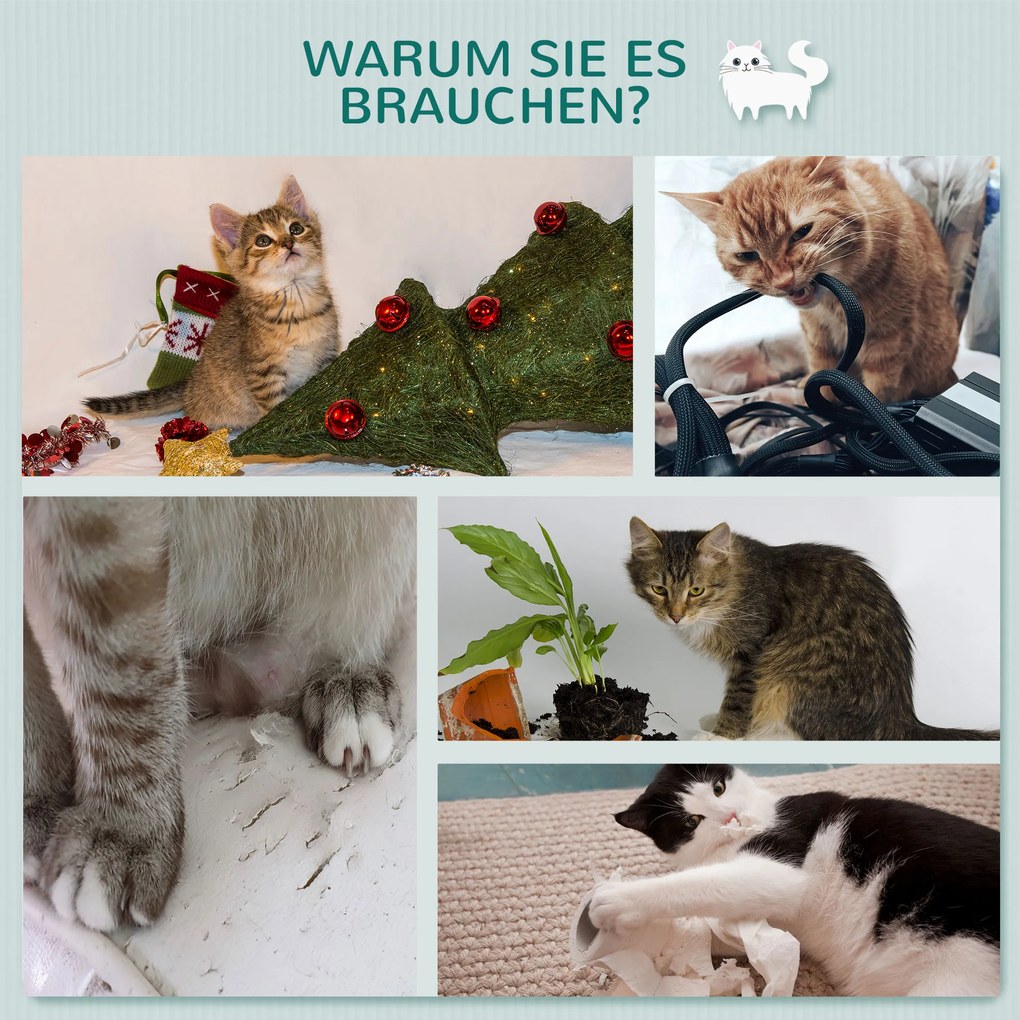 PawHut nástěnné škrabadlo pro kočky 66x28x137cm, nástěnné, ze dřeva, ve světle šedobéžové barvě, ideální pro milovníky koček | Aosom.de