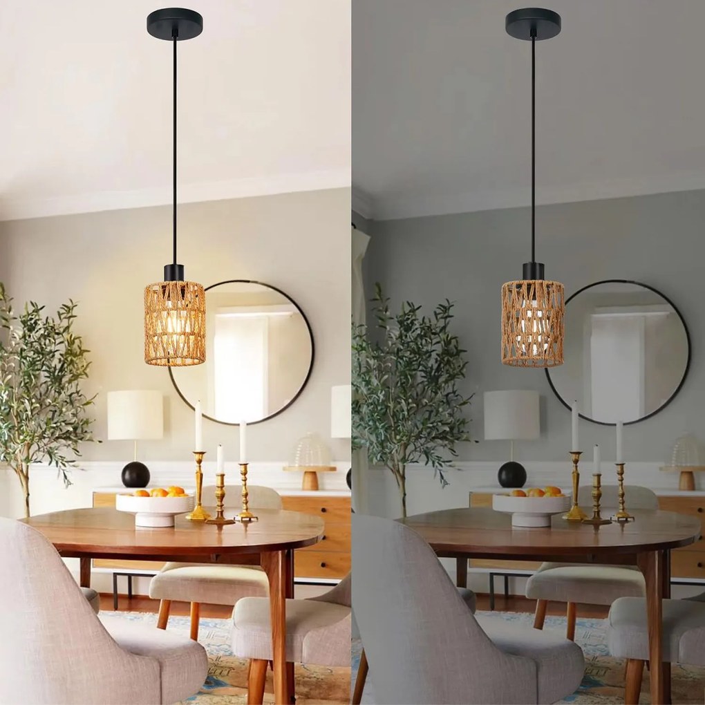 Toolight Boho, závěsné stropní svítidlo 1xE27 APP1622-1CP, hnědá-černá, OSW-05681