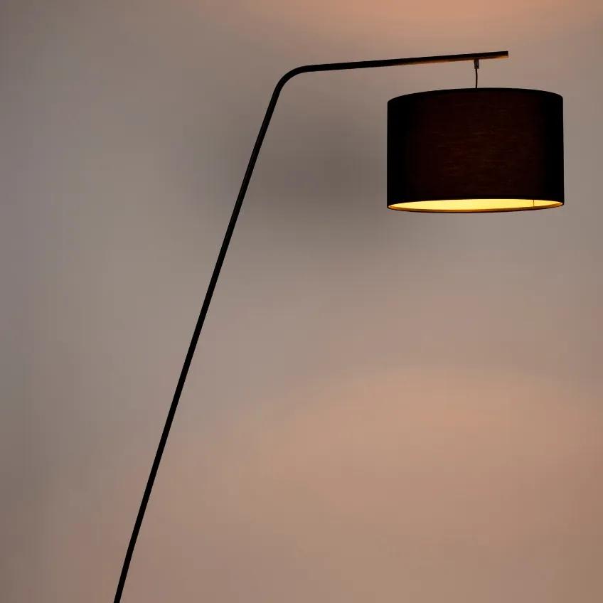 White Label Černá kovová stojací lampa WLL MARTINE 224 cm