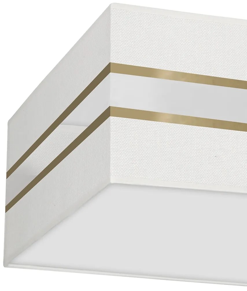 Stropní svítidlo Ultimo Square, 1x bílé/zlaté textilní stínítko, (bílé plexisklo), (50 cm)