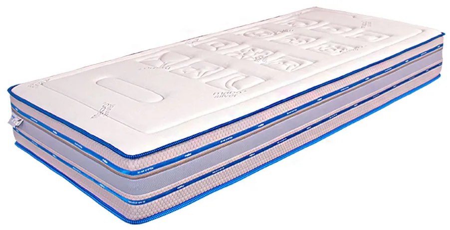 Pěnová matrace Mabo MESTE KOMBI hard/med 20 cm - 120 x 200 Potah: Silver, Lehací vrstva: Eucahard HR foam