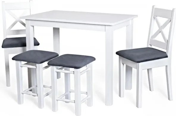 Jídelní komplet VITO 1+2+2 bílý