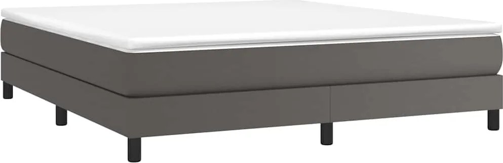 Box spring postel s matrací šedá 180x200 cm umělá kůže 3144277
