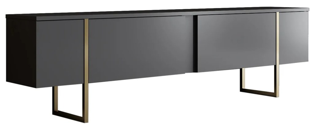 TV stolek/skříňka Luna (Antracit + Zlatá)