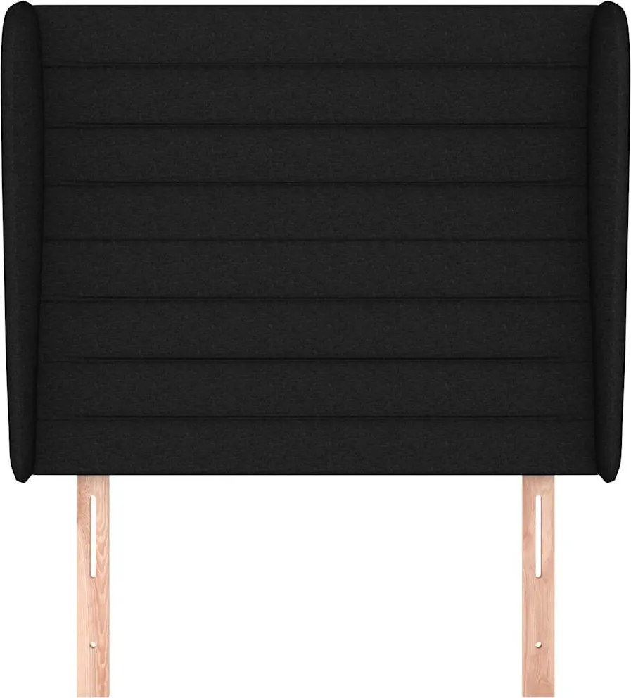 Čelo postele typu ušák černé 103x23x118/128 cm textil 3118088