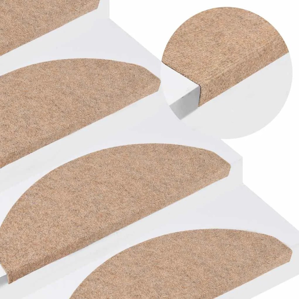 Samolepicí nášlapy na schody 20 ks béžové 65x22,5x3,5 cm 3365896