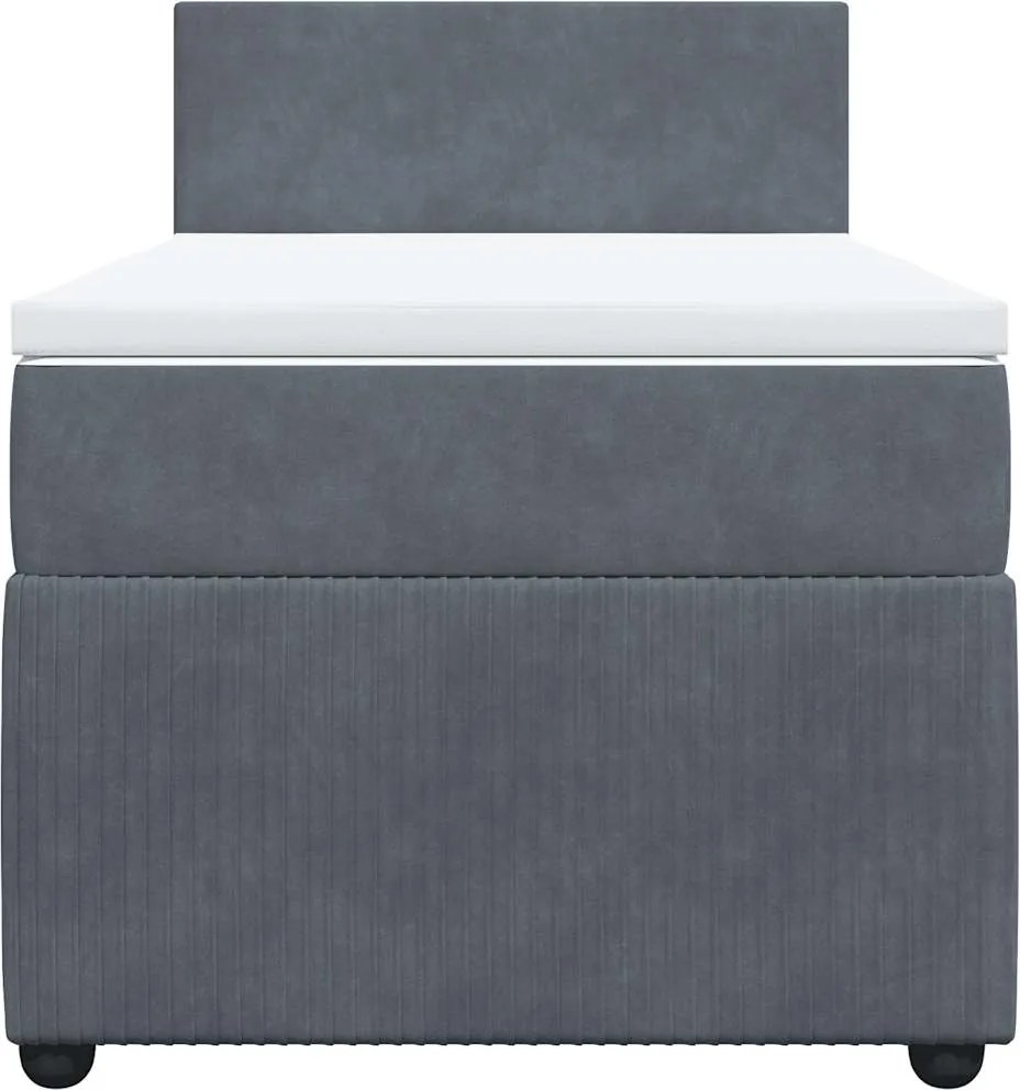 Box spring postel s matrací tmavě šedá 90x190 cm samet 3289909
