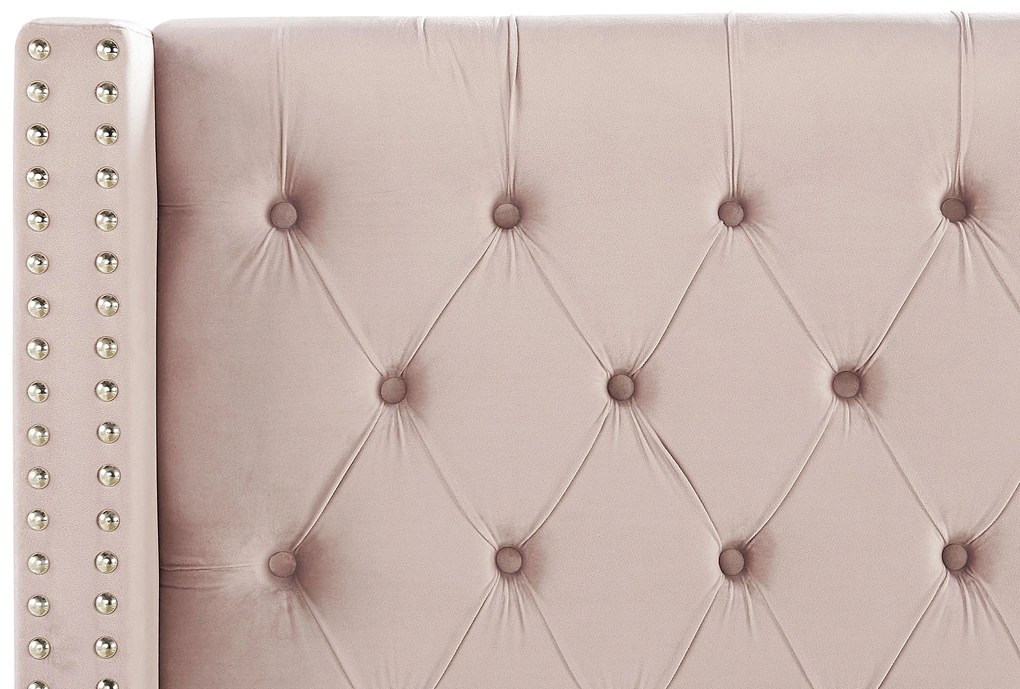 Sametová postel 180 x 200 cm růžová LUBBON Beliani