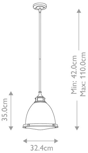 Hinkley HK-AMELIA-P-M-RB - Lustr na tyči AMELIA 1xE27/60W/230V bronzová