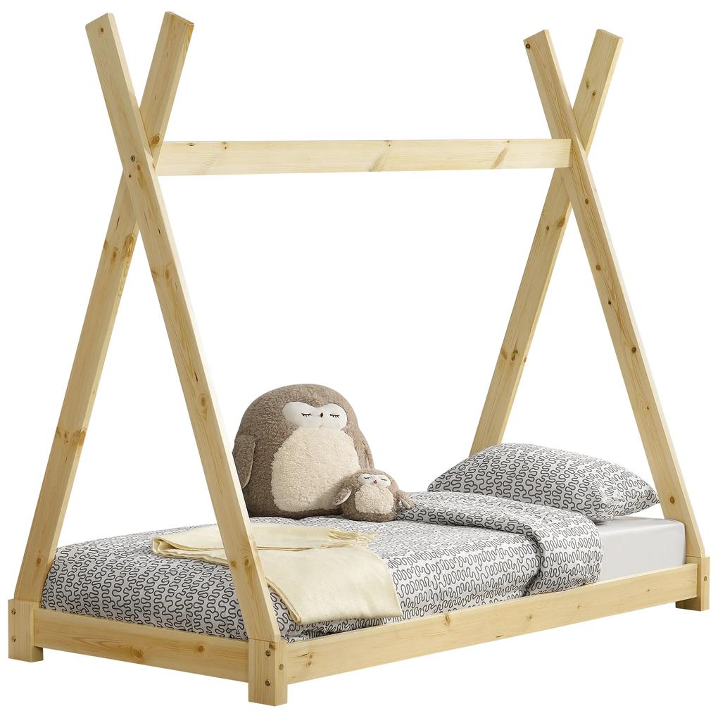 en.casa] Dětská postel "Teepee" AAKB-8673 - natur - 80 x 160 cm | BIANO